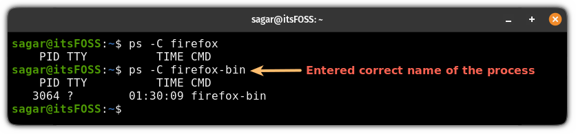 ps Command Examples - 2threads